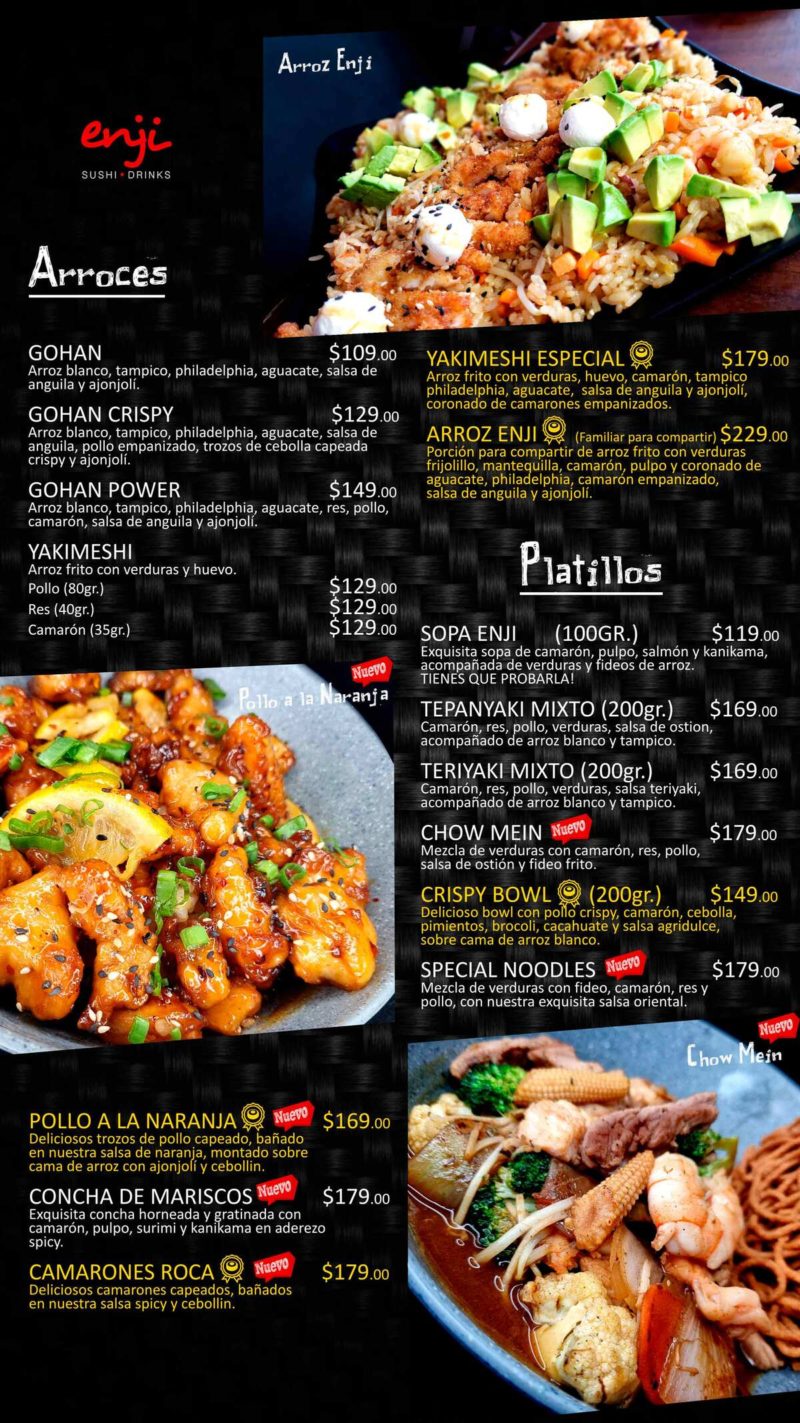 Menú sucursal - Enji