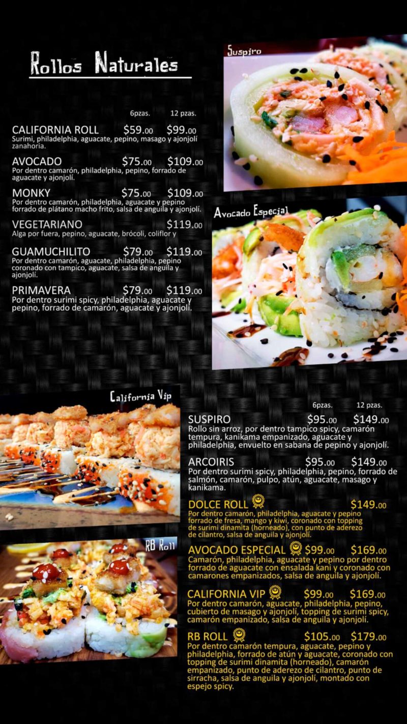 Menú sucursal - Enji